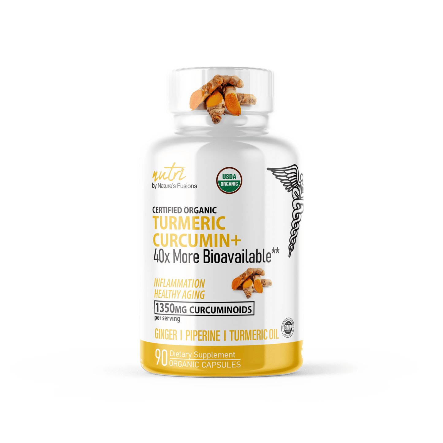 Nutri Turmeric Curcumin 1425mg Curcuminoids (With Ginger, Piperine & T ...